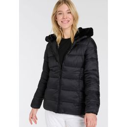 CMP Damen Steppjacke, schwarz, Gr. 48, Obermaterial: 100% Polyamid. Futter: 100% Polyester. Wattierung: 100% Polyester, Jacken, gl&auml;nzend