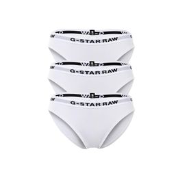 G-Star Raw G-STAR Damen Slip "Slip 3er Pack", Gr. S, wei&szlig;, Obermaterial: 95% Baumwolle CO. 5% Elasthan EL., Unterhosen