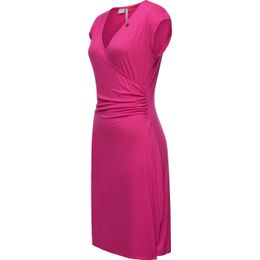 Ragwear Damen Etuikleid "Crupi", pink, Basic, Gr. XXL, Material: 95% Viskose, 5% Elasthan, Kleider, figurbetontes Sommerkleid mit Raffung an der