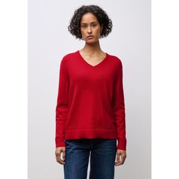 Street One Damen Strickpulloverracing rot, Gr. 36, unifarben, Stoff, 50% Viskose, 28% Polyester, 22% Polyamid, Pullover, in Unifarbe