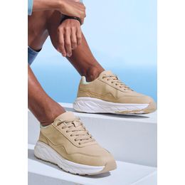 John Devin Damen Sneaker "Schn&uuml;rschuh", Gr. 44, beige, Obermaterial: 100% Lederimitat. Decksohle: 100% Textilmaterial. Futter: 100% Textilmaterial.