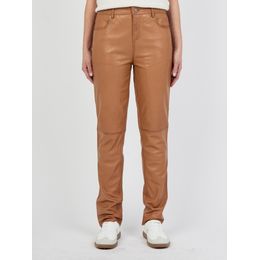 JCC Damen Lederhose "31019444", braun, Gr. 38, Obermaterial: 100% Lammleder, Hosen