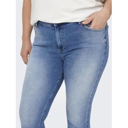 Only CARMAKOMA Damen Caprijeans "CARWILLY REG CAPRI", blau, Gr. 42, Denim/Jeans, Obermaterial: 92% Baumwolle, 6% Elastomultiester, 2% Elasthan, Jeans