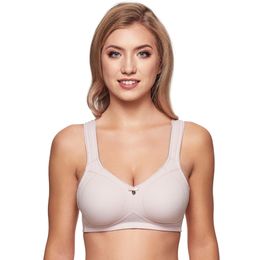 SuSa Damen B&uuml;gelloser BH "Capri", Gr. 100, beige, Obermaterial: 40% Baumwolle, 30% Elasthan, 30% Polyamid, unifarben, BHs, vorgeformte Cups,