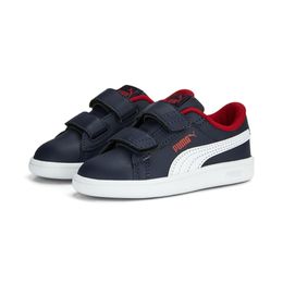 Puma Kinder Sneaker "Smash 3.0 Sneakers Kinder", Gr. 21, blau, Obermaterial: Kuhleder, Textil, Synthetik, Leder; Futter: Textil; Innensohle: Textil;