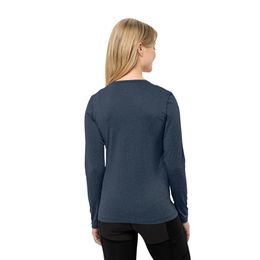 Jack Wolfskin Damen Rundhalspullover "SKY THERMAL L/S W"midnightsky, Gr. L, Obermaterial: 100% Polyester, Pullover