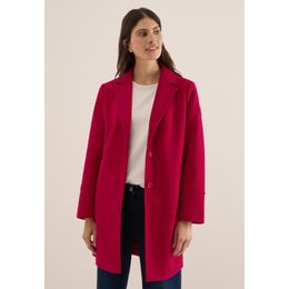 Cecil Damen Wollmantel, rot, Gr. L, unifarben, Stoff, Obermaterial: 90% Polyester, 10% Viskose; Futter: 100% Polyester, M&auml;ntel, mit Reverskragen