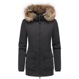 Ragwear Damen Kurzmantel "Monadetta Warm", schwarz, Basic, Gr. XXL, Obermaterial: 74% Baumwolle, 26% Nylon. Innenfutter: 100% Polyester. Wattierung: