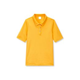 Madeleine Mode MADELEINE Damen Kurzarmshirt "Poloshirt Poloshirt mit kurzem &Auml;rmel", gelb, Gr. 40, Obermaterial: 94% Polyester PES. 6% Elasthan EL., Shirts