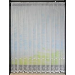 Gardine, B:450cm H:140cm, gr&uuml;n, Stickereien Plauen, Sabl&eacute;, Polyester, Gardinen, "D&uuml;ne"