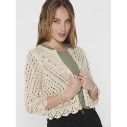 Jacqueline de Yong JDY Damen Strickjacke "JDYSUN 3/4 CROPPED CARDIGAN KNT NOOS", beige, Gr. S, Strick, Obermaterial: 100% Polyacryl, Strickjacken
