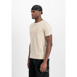 Herren T-Shirt "Basic T-Shirt SL", beige, Gr. XXL, Alpha Industries, Obermaterial: 100% Baumwolle, Shirts