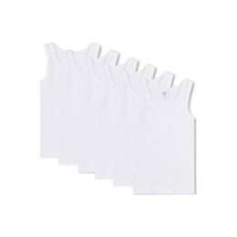 Sanetta Jungen Unterhemd "Unterhemd 6er Pack", Gr. 164, wei&szlig;, Obermaterial: 100% Baumwolle CO., Unterhemden