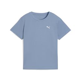 Puma Damen T-Shirt "Wardrobe Essentials Comfort T-Shirt Damen", blau, Gr. M, clean, Obermaterial: 5% Elasthan, 95% Baumwolle; Rippe: 20% Polyester,
