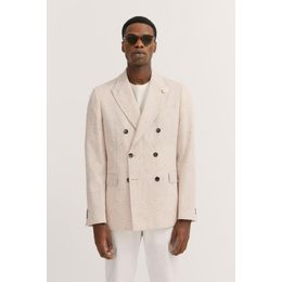 Bugatti Herren Sakko, beige, Gr. 50, gepunktet, 81% Wolle, 13% Viskose, 6% Polyamid, Sakkos, aus Wolle