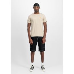 Herren T-Shirt "Basic T-Shirt SL", beige, Gr. M, Alpha Industries, Obermaterial: 100% Baumwolle, Shirts