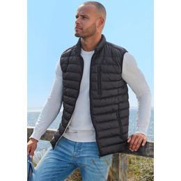 H.I.S. H.I.S Herren Steppweste, schwarz, Basic, Gr. S, unifarben, Obermaterial: 100% Polyester. Futter: 100% Polyester, Westen, leicht und gut zu verstauen