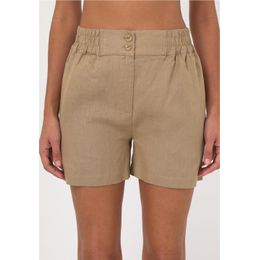 FRESHLIONS Damen Shorts "Amara", braun, Gr. S, unifarben, 100% Leinen, Hosen, im klassischen Design