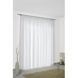 Vorhang WIRTH, B:132cm H:145cm, wei&szlig;, Polyester, Wohnzimmer, Gardinen, "SUNBONE"