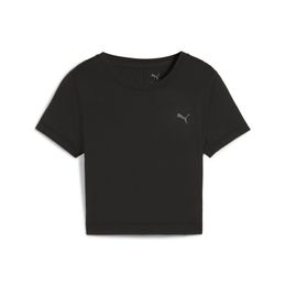 Trainingsshirt Puma "CLOUDSPUN Twist T-Shirt Damen", Damen, Gr. L, schwarz, Obermaterial: 6% Elasthan, 94% Polyester, regular fit, Rundhals, Shirts