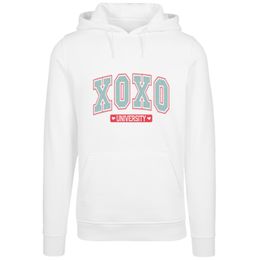 F4NT4STIC Damen Kapuzenpullover "XOXO University Valentinstag", wei&szlig;, Gr. L, Obermaterial: 65% Baumwolle, 35% Polyester, Pullover, Premium Qualit&auml;t