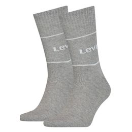 Levi's LEVI'S Damen Socken "LEVIS SHORT CUT LOGO SPORT 2P", Gr. 35, grau, Baumwollmischung, unifarben, Socken, mit breitem Logobund