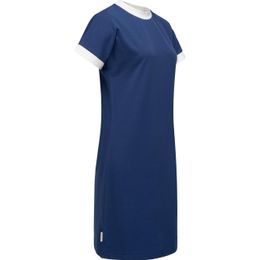 Ragwear Damen Shirtkleid "Katchi Solid", blau, Basic, Gr. L, Material: 80% Baumwolle, 20% Polyester, Kleider, stylisches Sommerkleid in Shirt-Optik
