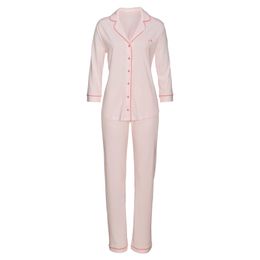 Vivance Dreams Damen Pyjama, Gr. 32, rosa, Single Jersey, Obermaterial: 50% Baumwolle, 50% Viskose, unifarben, Homewear-Sets, mit floralem Druck