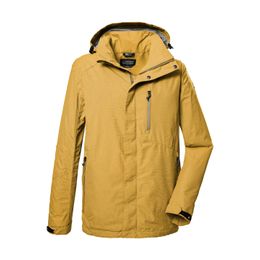 Killtec Damen Outdoorjacke "KOS 256 MN JCKT_CARLEB", gelb, Gr. XL, 100% Polyester, Jacken, Wind- und wasserdichte Herrenjacke mit abnehmbarer Kapuze