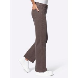 Inspirationen Damen Cordhose, grau, Gr. 38, unifarben, 98% Baumwolle, 2% Elasthan, Hosen