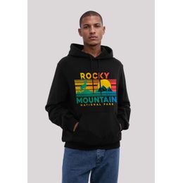 F4NT4STIC Herren Kapuzenpullover "US National Parks Rocky Mountain Sunset", schwarz, Gr. M, Obermaterial: 80% Baumwolle, 20% Polyester, Pullover,