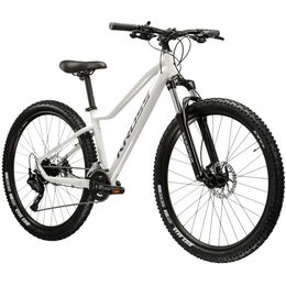 KROSS Mountainbike "Damen Hardtail Lea 5.0", 43cm, 27,5+ Zoll (69,85cm) hinten: 27,5+ Zoll (69,85cm), grau, Fahrr&auml;der