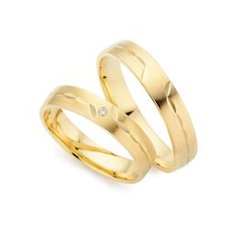 Phoenix PH&Ouml;NIX Damen Trauring "Schmuck", 61, 0,01 SI = kleine Einschl&uuml;sse mit Brillant, Gelbgold 333, 4mm, gold, Gelbgold 333, Fingerringe, Made in Germany -
