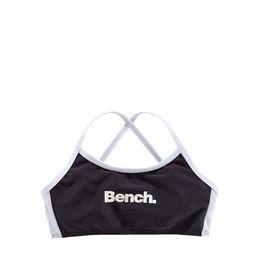Bench. M&auml;dchen Bustier-Bikini, schwarz-wei&szlig;, Gr. 122, gestreift, Polyamid, Bikini-Sets, mit gekreuzten Tr&auml;gern