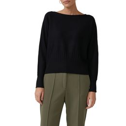 Damen Strickpullover, schwarz, Gr. 42, s.Oliver BLACK LABEL, unifarben, Strick, Obermaterial: 71% Viskose, 29% Polyester, Pullover, mit
