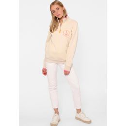 Zwillingsherz Damen Troyer ""Anker & Moin Classic"", beige, Gr. S, Sweatware, Obermaterial: 50% Baumwolle, 50% Polyester, Pullover, Stehkragen,