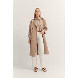 Bugatti Damen Trenchcoat, beige, Gr. 42, unifarben, 65% Baumwolle, 35% Polyester, M&auml;ntel, wasserabweisend