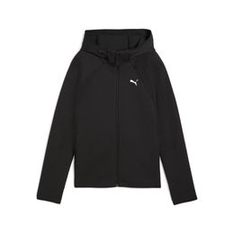 Puma Damen Sweatjacke "EvoStripe Kapuzenjacke Damen", schwarz, Gr. L, Obermaterial: 77% Baumwolle, 23% Polyester; Taschenfutter: 100% Baumwolle;