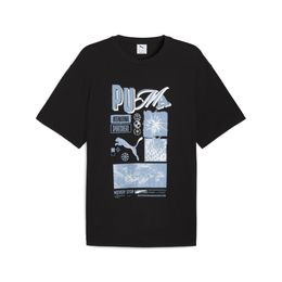 Puma Damen T-Shirt "Graphic Puma Sportswear Relaxed T-Shirt Herren"schwarz, Gr. XL, bedruckt, 100% Baumwolle, Shirts