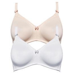 SuSa Damen Bügelloser BH "2er Pack BH ohne Bügel Topsy", Gr. 75, weiß, Obermaterial: 82% Polyamid PA. 18% Elasthan EL., BHs