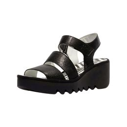 Fly London Damen Keilsandalette "Fly London Sandalen Leder", Gr. 40, schwarz, Leder, Schuhe