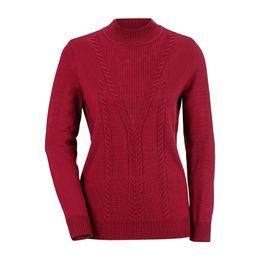 Casual Looks Damen Stehkragenpullover "Pullover", rot, Gr. 40, unifarben, 100% Polyacryl, Pullover