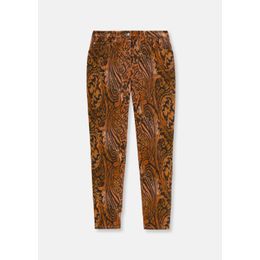 Madeleine Mode MADELEINE Damen Stoffhose "Hose Paisley-Hose in samtiger Stretch-Qualität", bunt, Gr. 20, Obermaterial: 97% Baumwolle CO. 3% Elasthan EL., Hosen