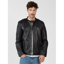 JCC Herren Bikerjacke "31020219Ecom", schwarz, Gr. XXXL, Obermaterial: 100% Lammnappaleder. Lining: 100% Polyester, Jacken