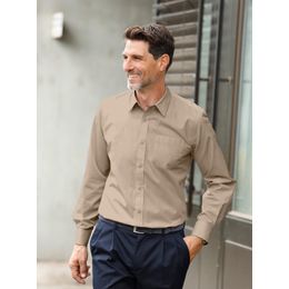 Marco Donati Herren Langarmhemd, beige, Gr. 41, unifarben, 100% Baumwolle, Hemden