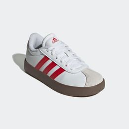 Mädchen Sneaker "VL COURT 3.0", adidas Sportswear, Gr. 36, rot, Leder, Synthetik, Schuhe, inspiriert vom Design des adidas samba