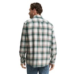 Tom Tailor Herren Langarmhemd, wei&szlig;, Gr. S, kariert, Web, Obermaterial: 100% Baumwolle, Hemden, mit Brusttaschen