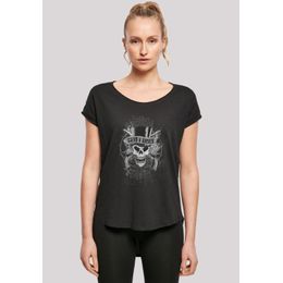 T-Shirt F4NT4STIC "Guns 'N' Roses Skull and Pistols", Damen, Gr. L, schwarz, Obermaterial: 100% Baumwolle, regular fit, Rundhals, ohne Bündchen, Shirts T-Shirt, Premium Qualität