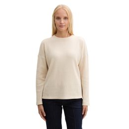Tom Tailor Damen Strickpullover, beige, Gr. M, meliert, Strick, Obermaterial: 69% Polyester, 27% Viskose, 4% Elasthan, Pullover, mit Strickmuster