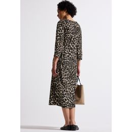 Street One Damen Midikleid, schwarz, Gr. 34, gemustert, Stoff, 100% Viskose, Kleider, mit Print